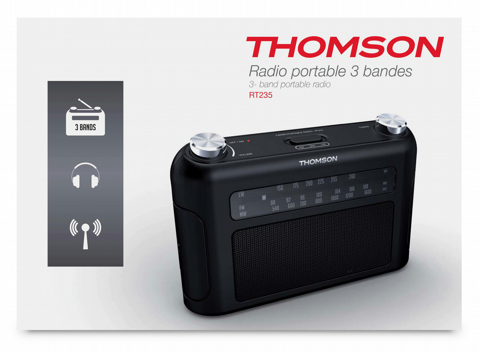 ᐈ Thomson Portable Radio 3 Bands (Black) • Compare prices • Technical ...