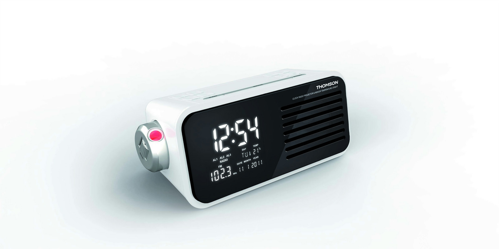 ᐈ Thomson Alarm-Clock Projector "Temperature" (White) • Compare prices ...