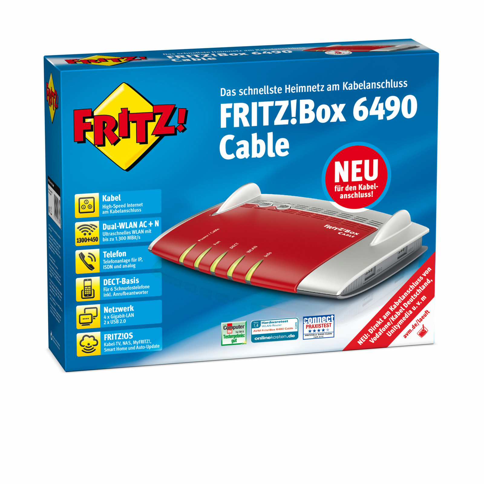 ᐈ AVM FRITZ!Box 6490 Cable купить • Цены, Технические характеристики, Фото.